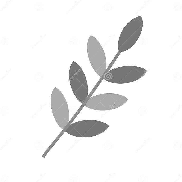 Vector Illustration of a Gray Fall Leaf Isolated on a White Background ...
