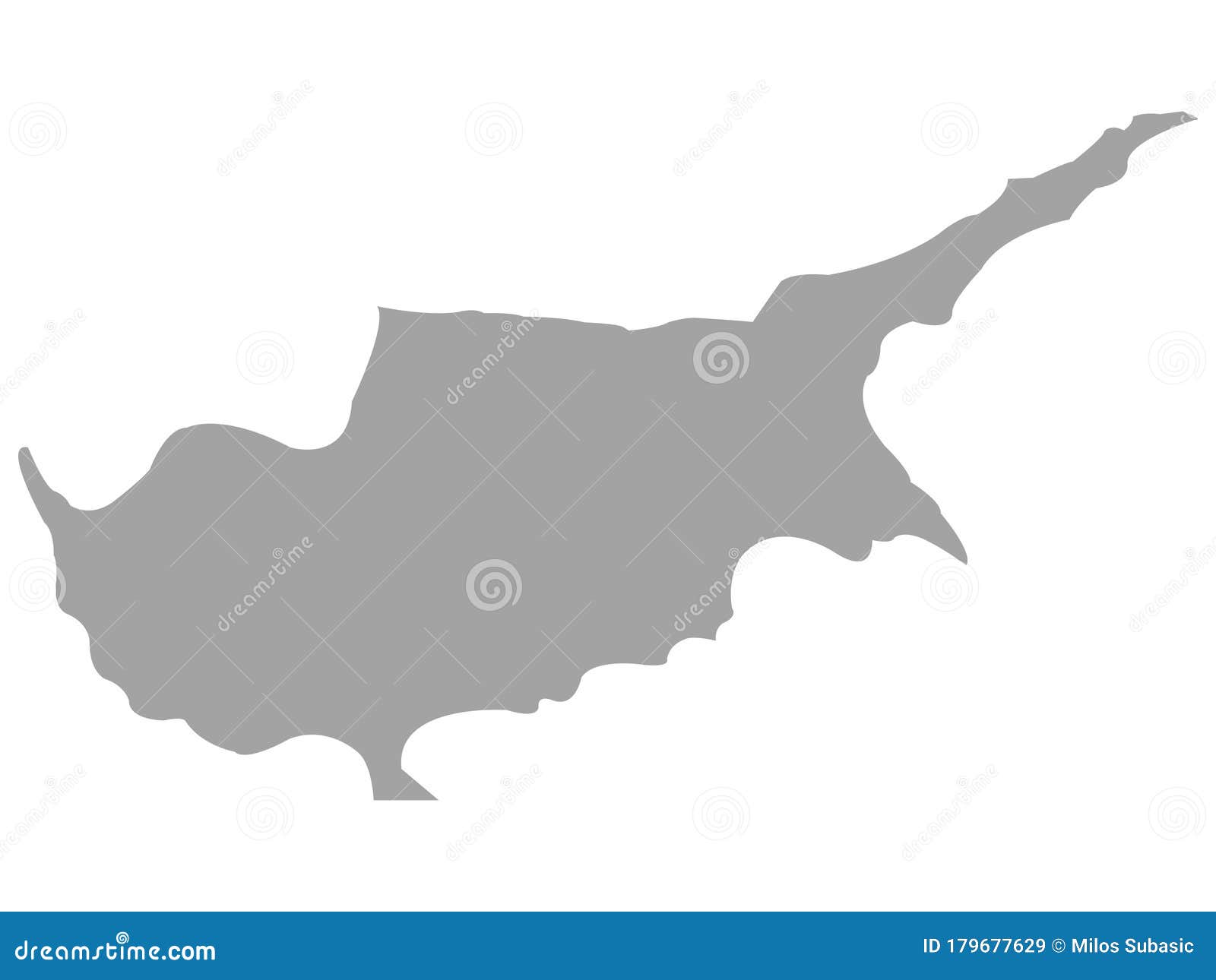 Gray Map of Cyprus on White Background Stock Vector - Illustration of ...