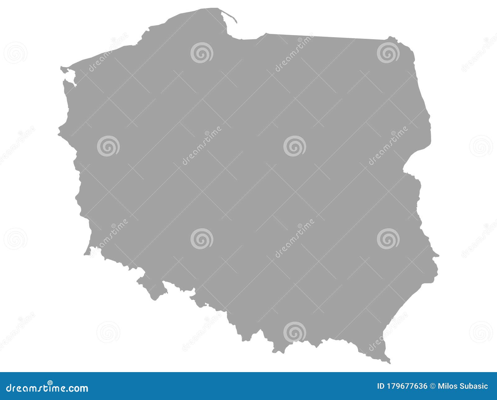 Gray Map of Poland on White Background Stock Vector - Illustration of ...