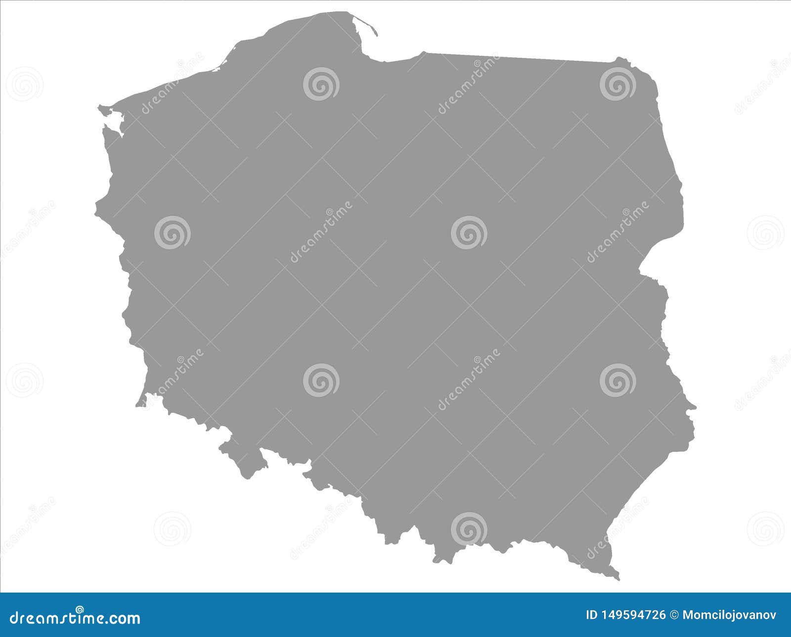 Gray Map of Poland on White Background Stock Vector - Illustration of ...