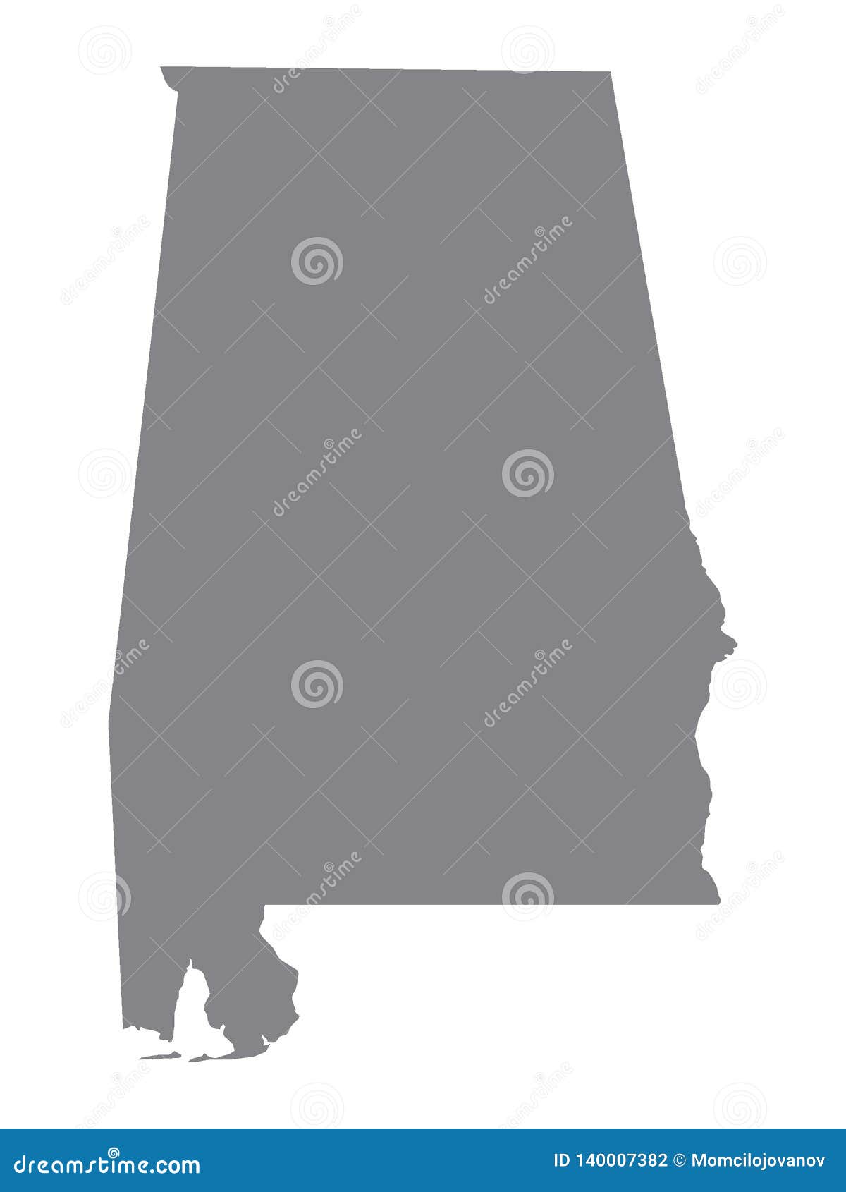 Gray Map of the USA State of Alabama Stock Vector - Illustration of ...