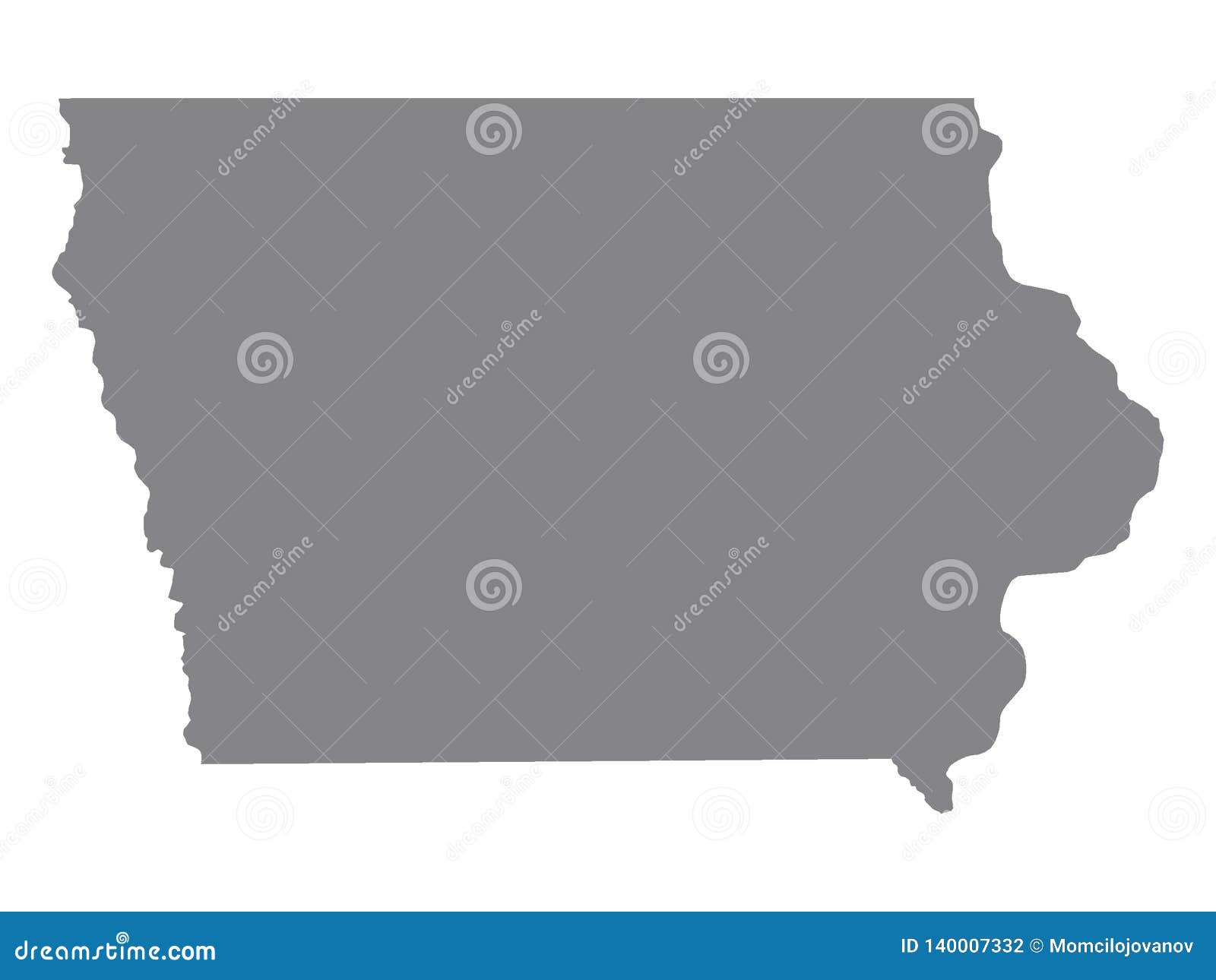 Gray Map of the USA State of Iowa Stock Vector - Illustration of ...