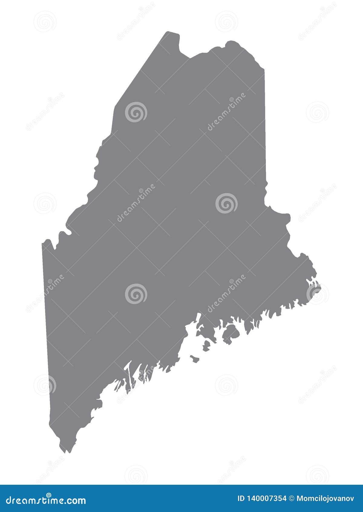 Gray Map of the USA State of Maine Stock Vector - Illustration of ...