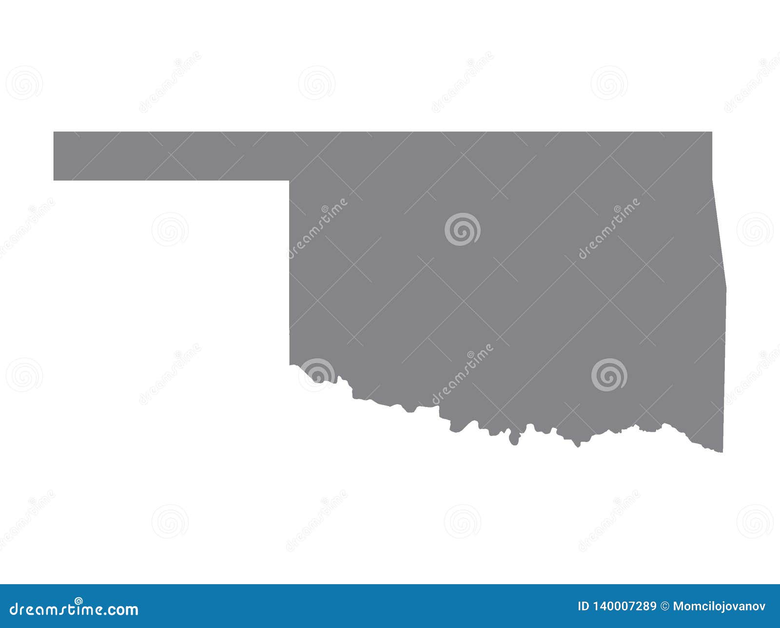 Oklahoma, OK, Gray Political Map, US State, Nicknamed Native America ...