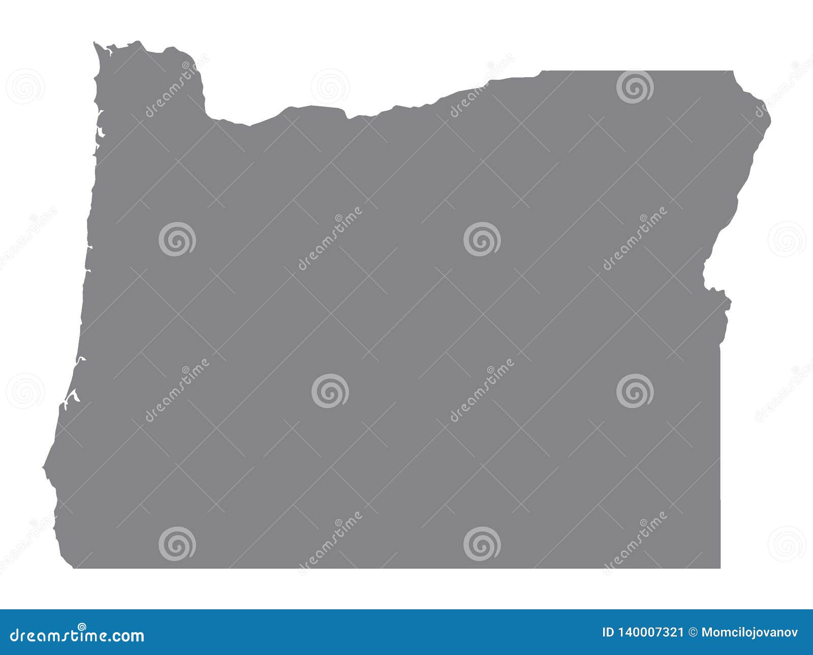 Gray Map of the USA State of Oregon Stock Vector - Illustration of ...
