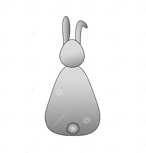 Vector Illustration of a Gray Rabbit Tail View. Stock Vector ...