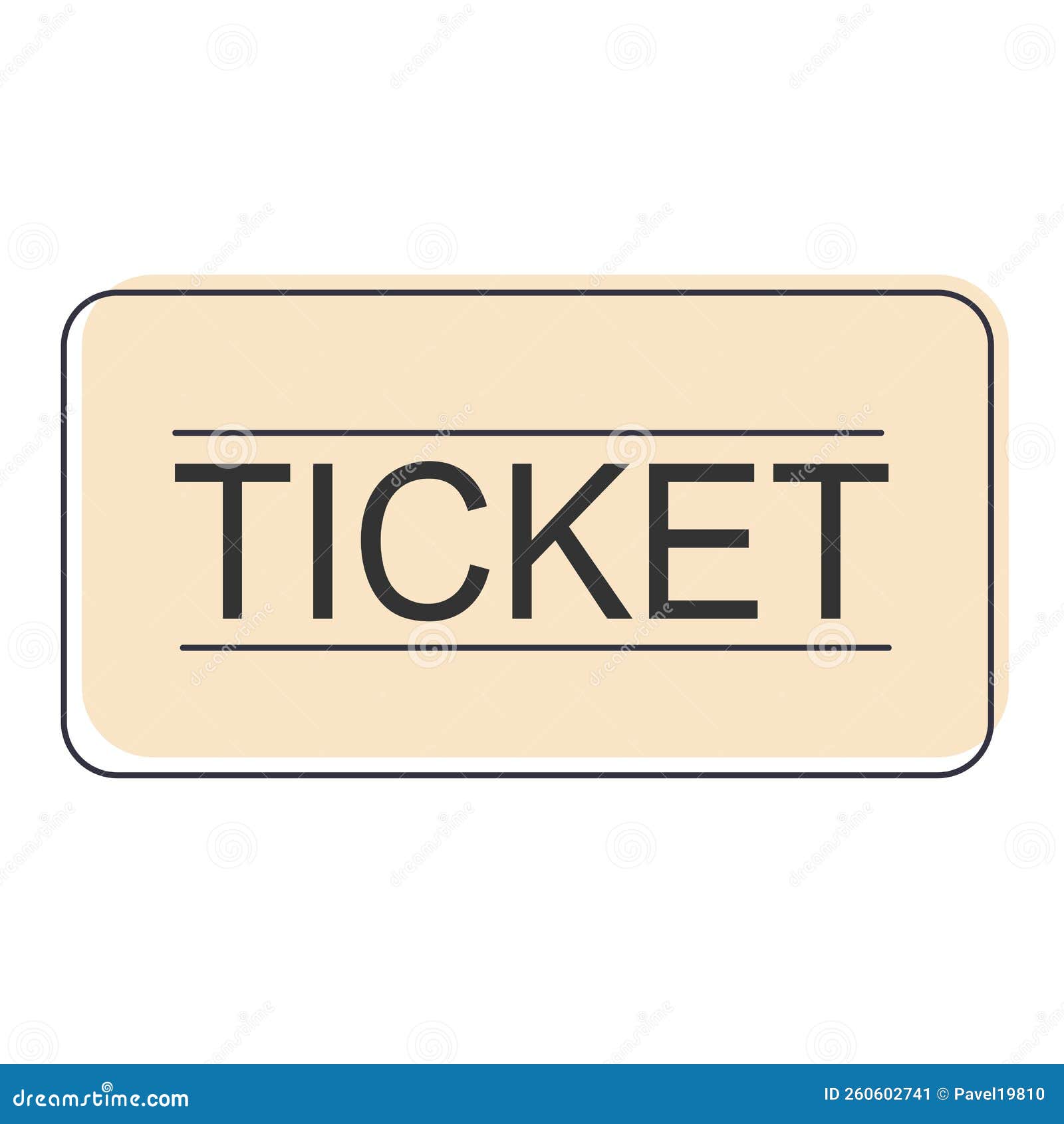 Vector Illustration of a Gray Ticket in Retro Style. Stock Vector ...