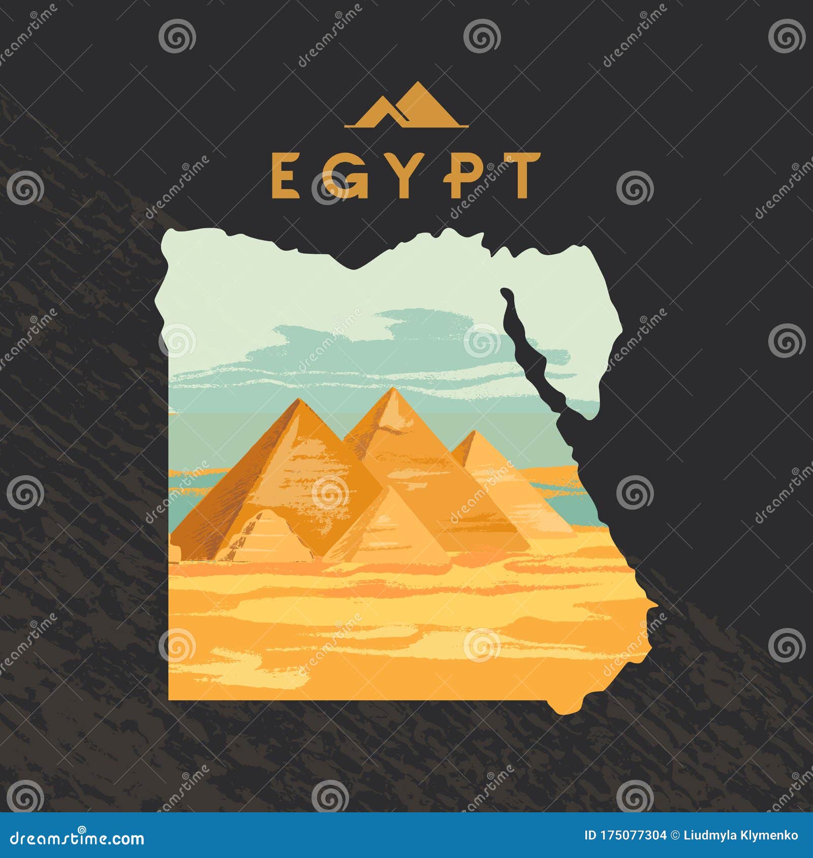 Vector Illustration of the Great Sphinx in Giza Inscribed on the Map of ...
