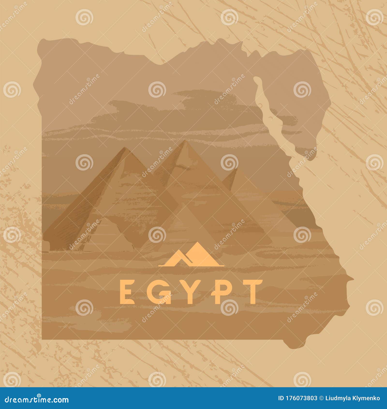 Vector Illustration of the Great Sphinx in Giza Inscribed on the Map of ...