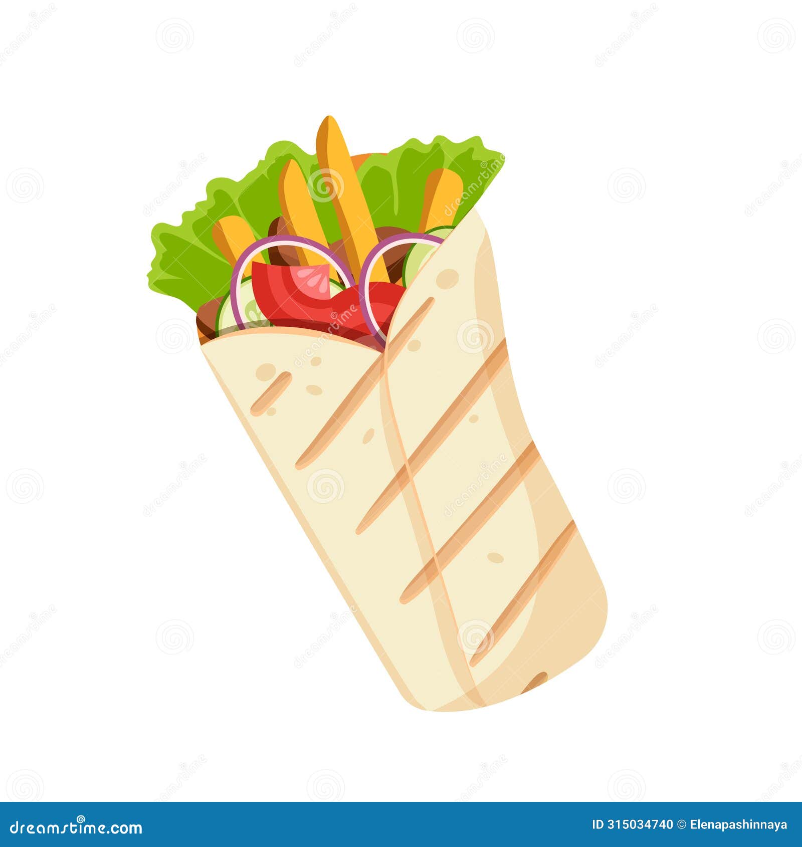 Illustration Of A Gyros Sandwich, Adapted From Delicious Greek Cuisine ...