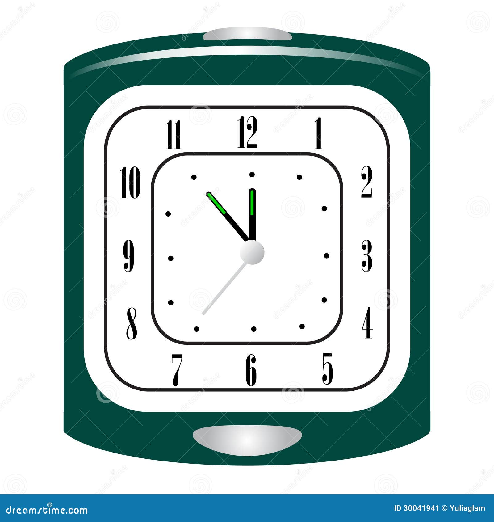 Green alarm clock stock vector. Illustration of alarm - 30041941