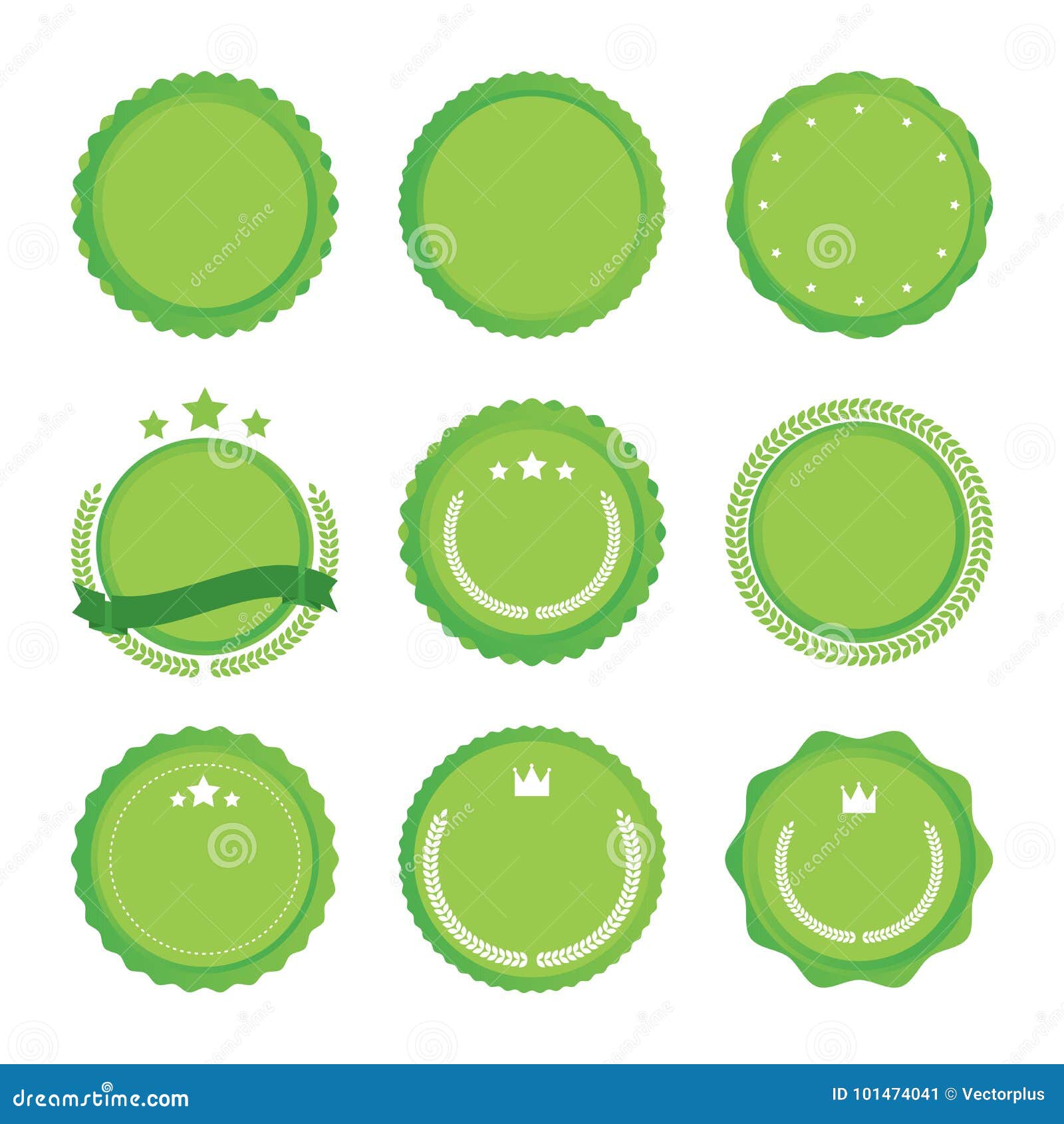 Set of green emblems stock illustration. Illustration of icon - 101474041