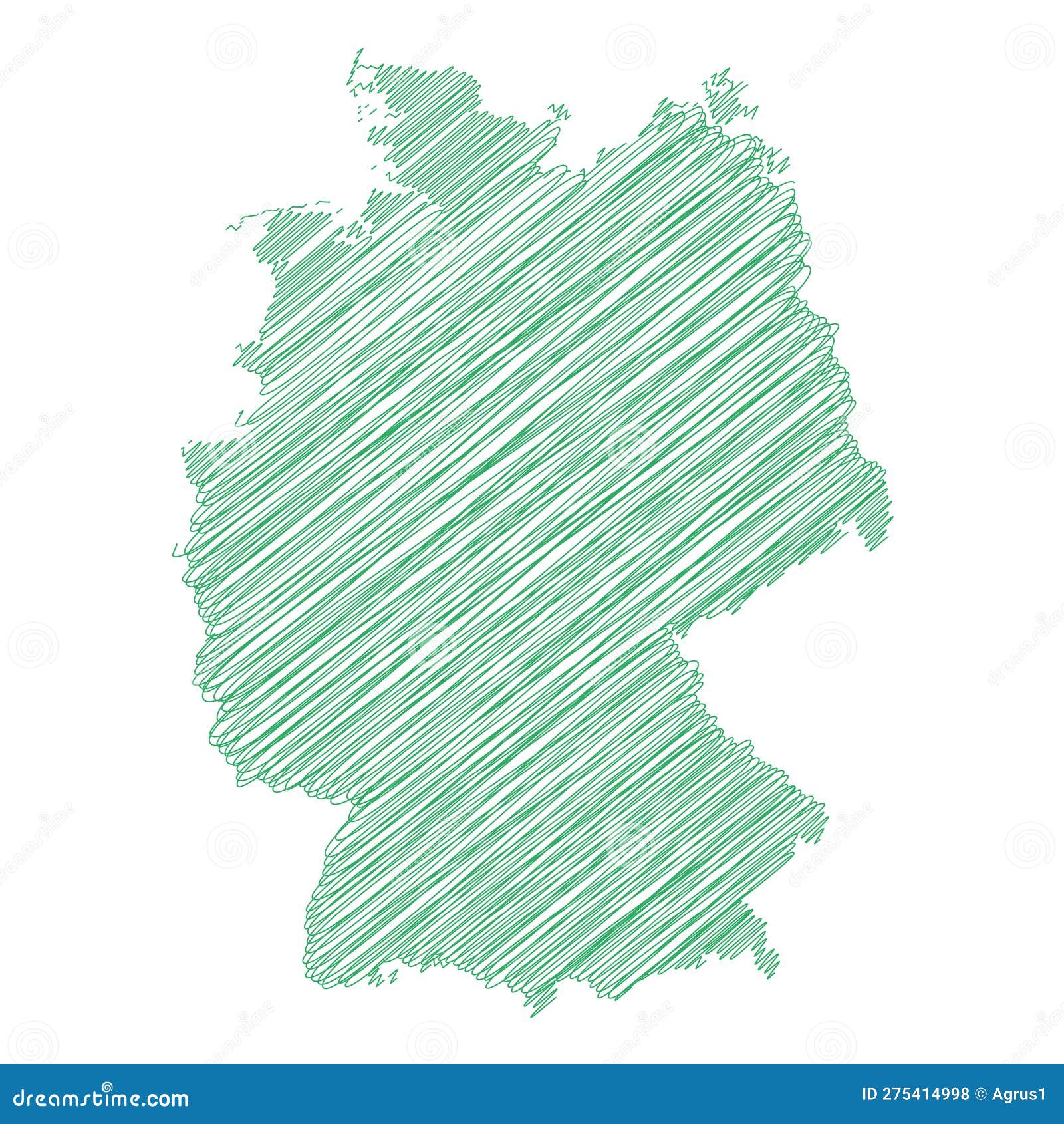 Vector Illustration of Green Colored Scribble Map of Germany Stock Vector - Illustration of icon ...