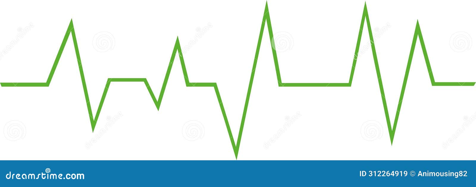 Vector Illustration Green Drawn Electro Cardiogram Pattern Stock Vector ...