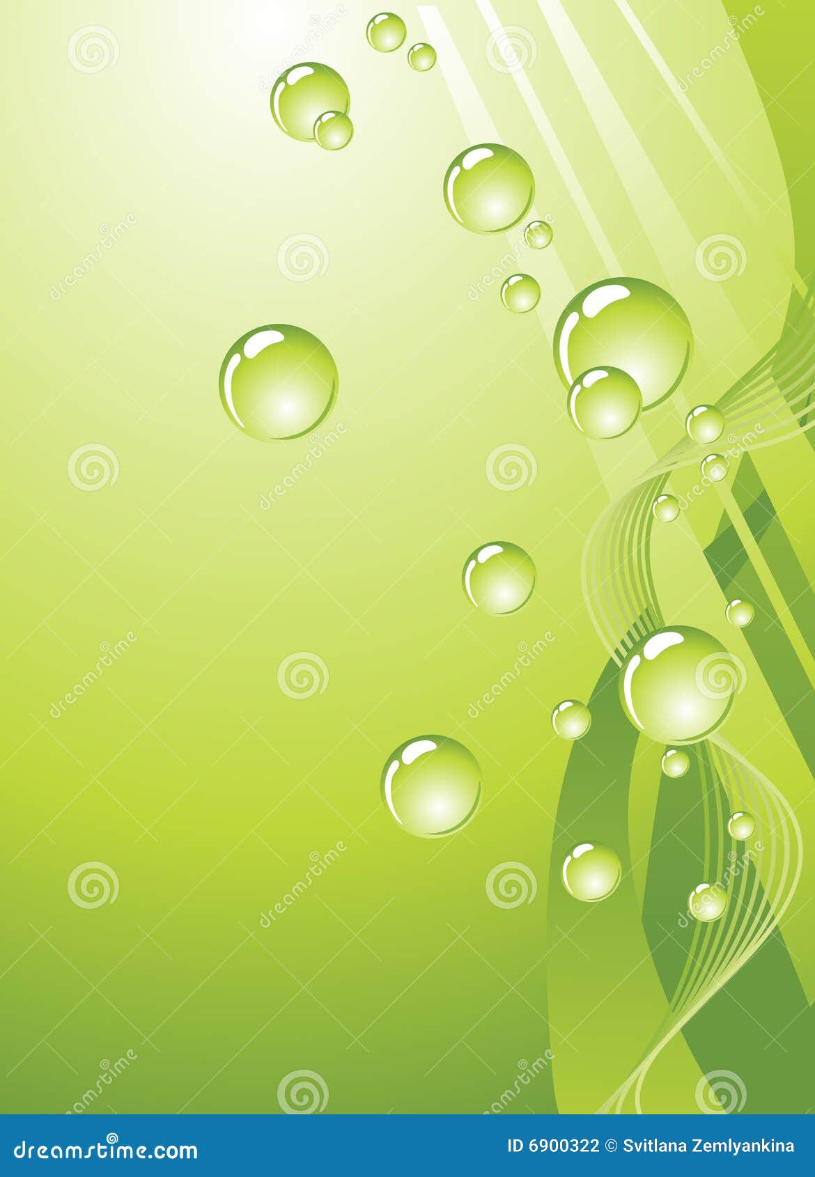 Vector Illustration of Green Drops Stock Vector - Illustration of ...