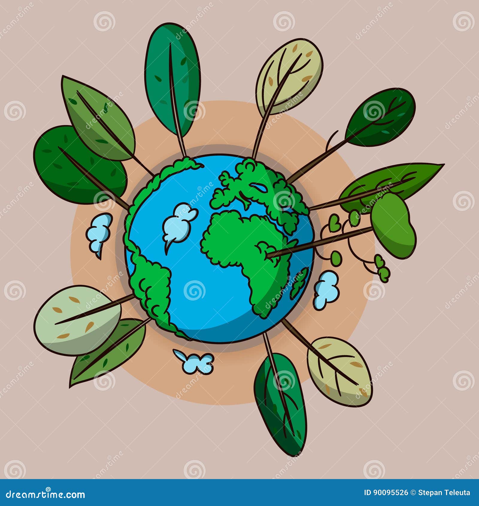 Vector Illustration of Green Earth Stock Vector - Illustration of tree ...