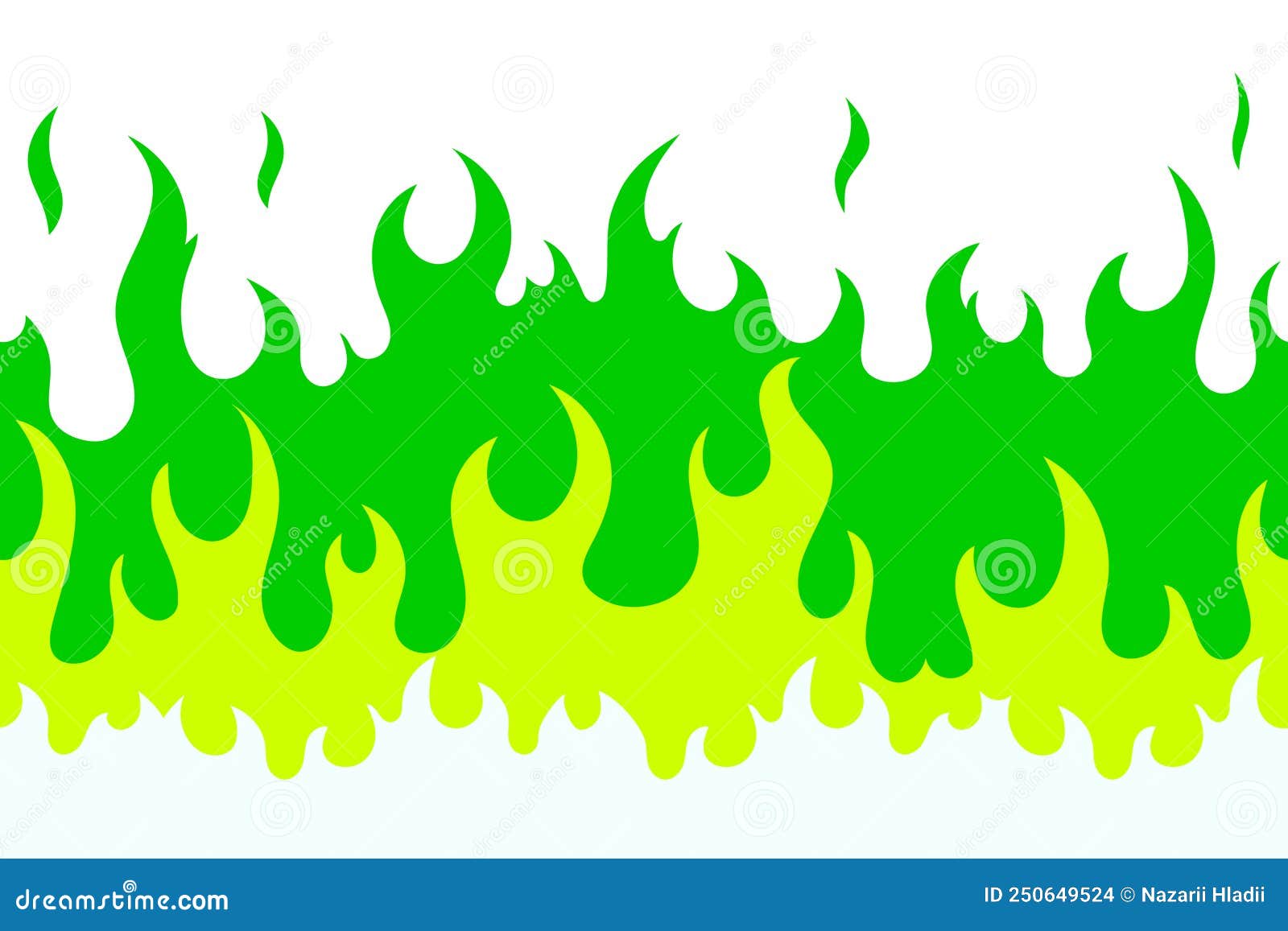 Vector Illustration of Green Flame. Seamless Pattern. Stock Vector ...