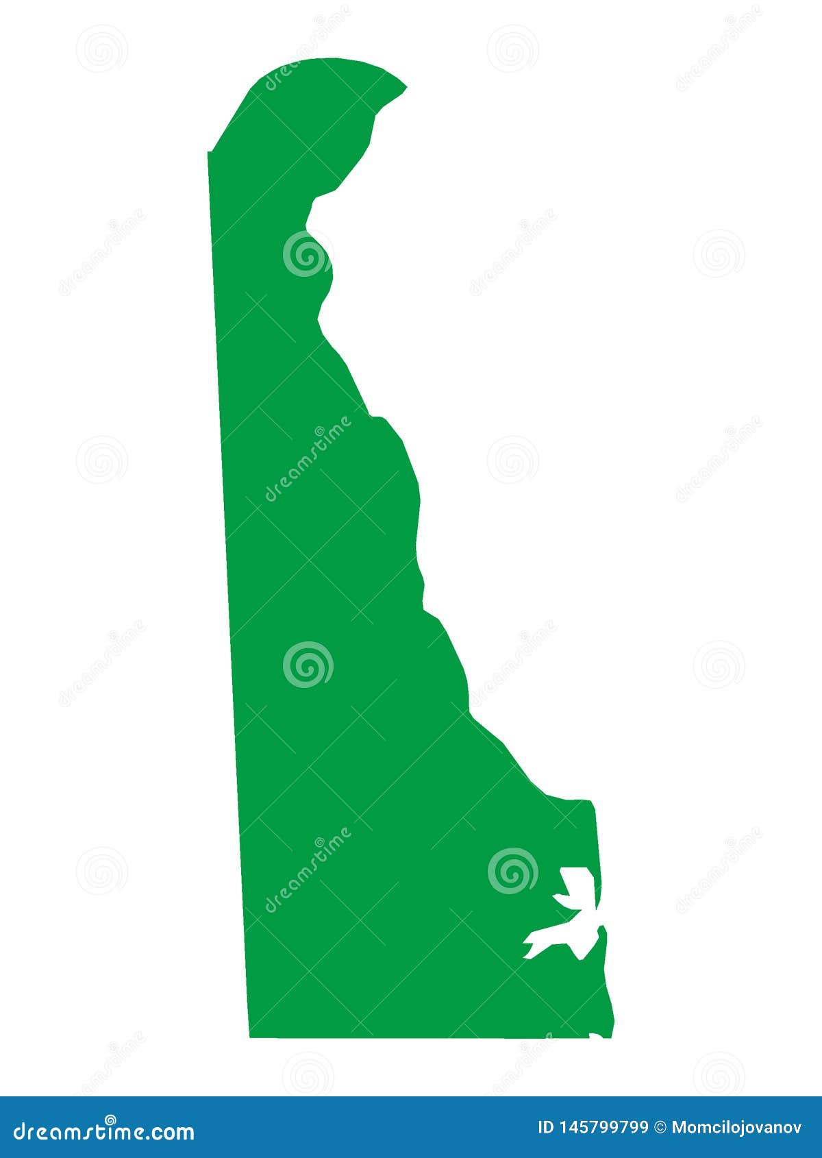 Green Map of US State of Delaware Stock Vector - Illustration of ...