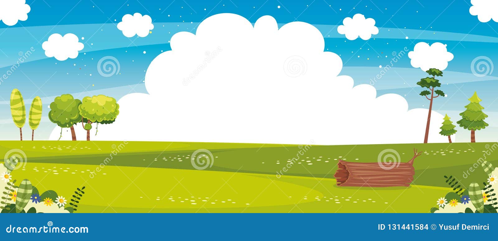 Vector Illustration of Green Nature Stock Vector - Illustration of ...