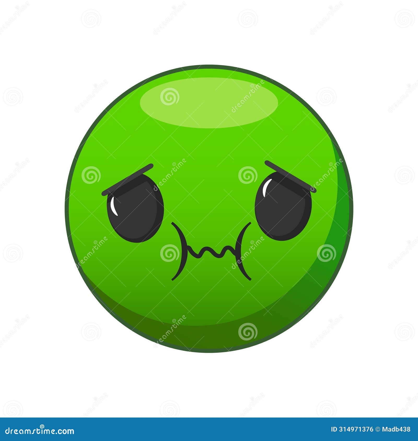 Vector Illustration of a Green Nauseous Face. Stock Illustration ...