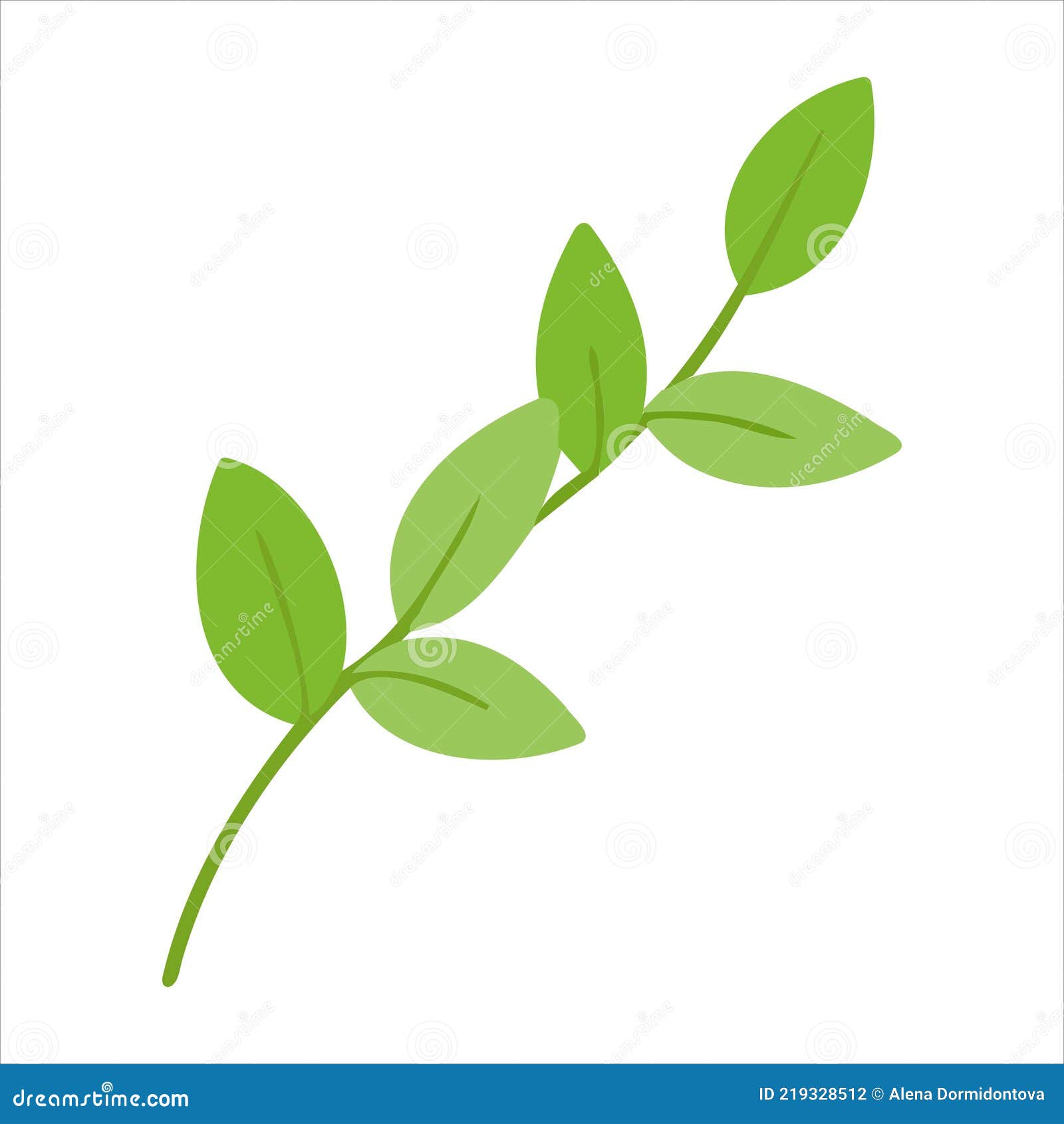 Vector Illustration with a Green Sprig. Vector of Plants in the Doodle ...