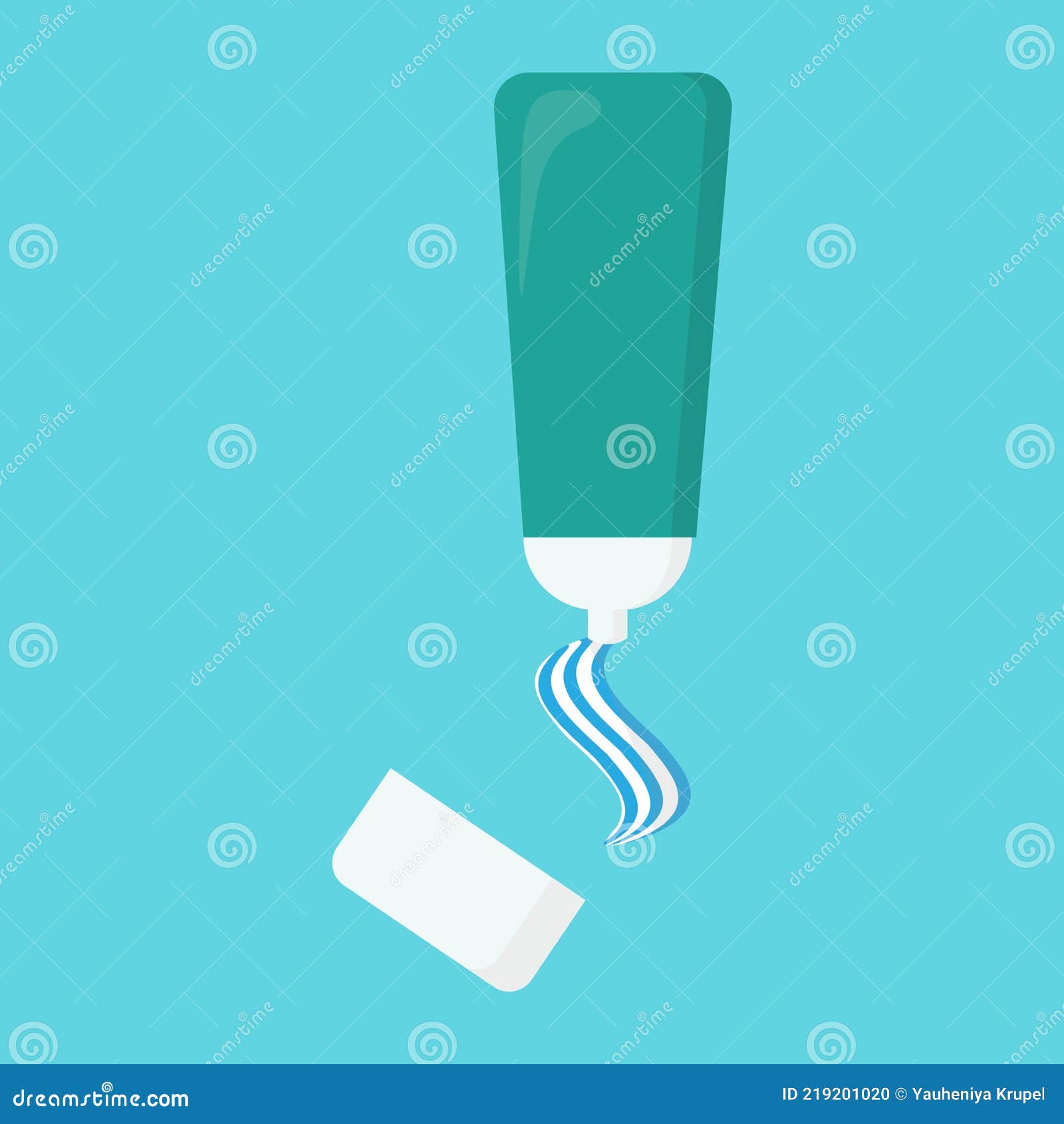 Vector Illustration of Green Tube of Toothpaste Stock Vector ...