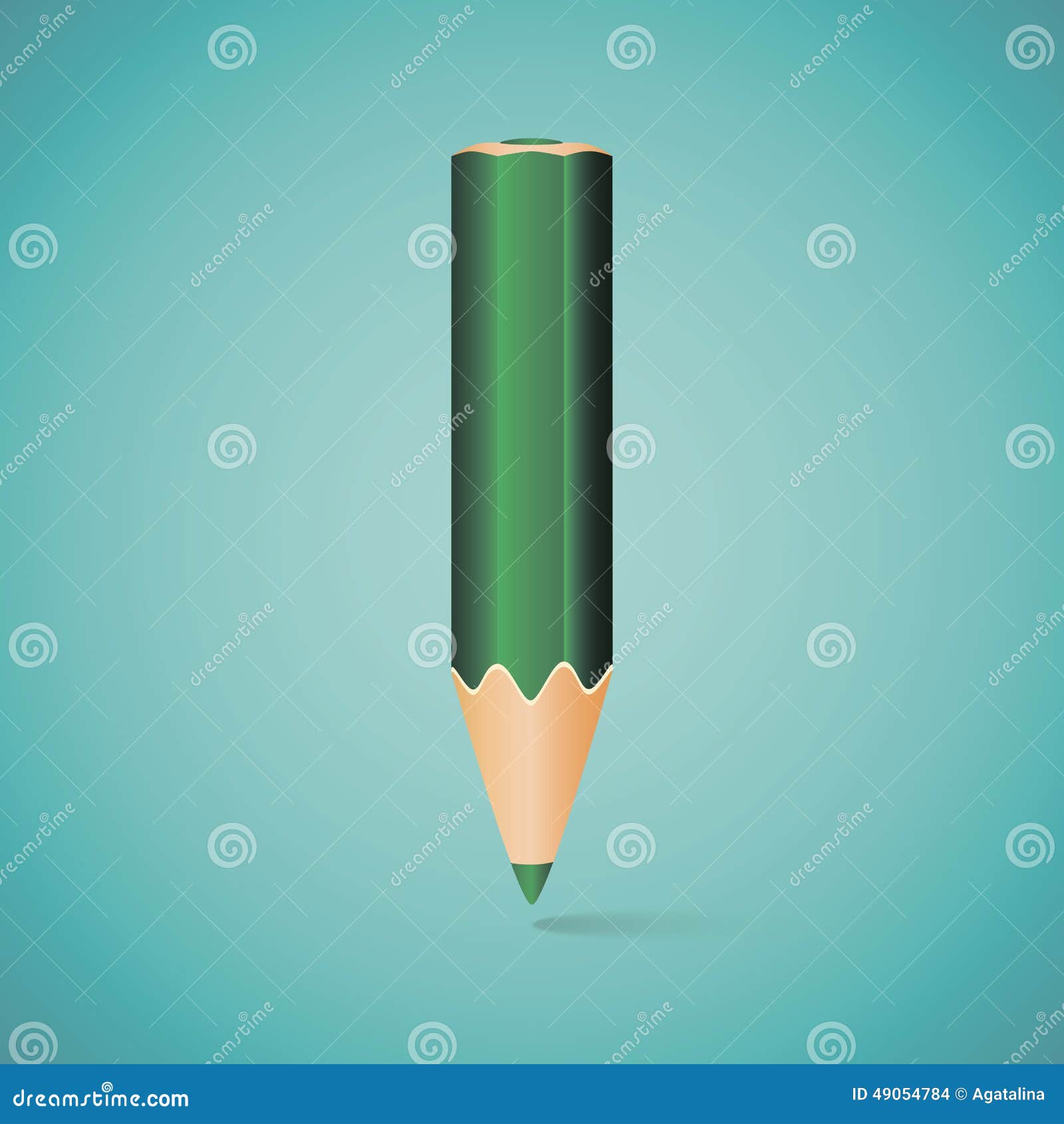 Vector Illustration - Green Vertical Pencil Stock Vector - Illustration ...