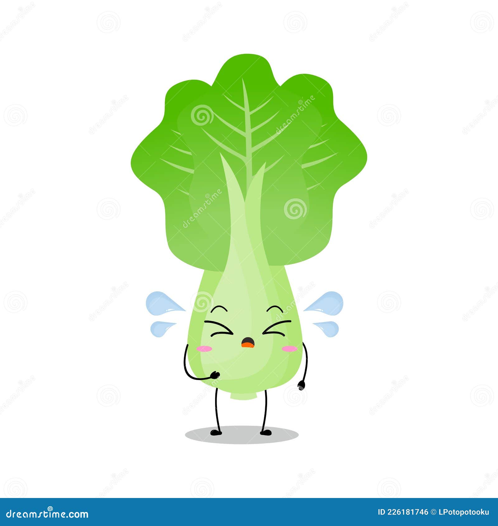 Cabbage Cute Anime Humanized Smiling Cartoon Vegetable Food Character ...