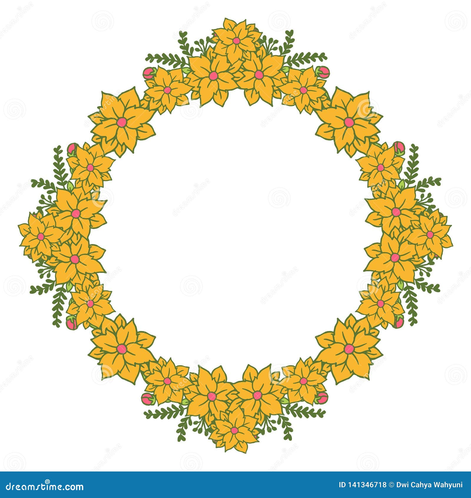 Vector Illustration Greeting Card with Colorful Flower Frame Stock ...