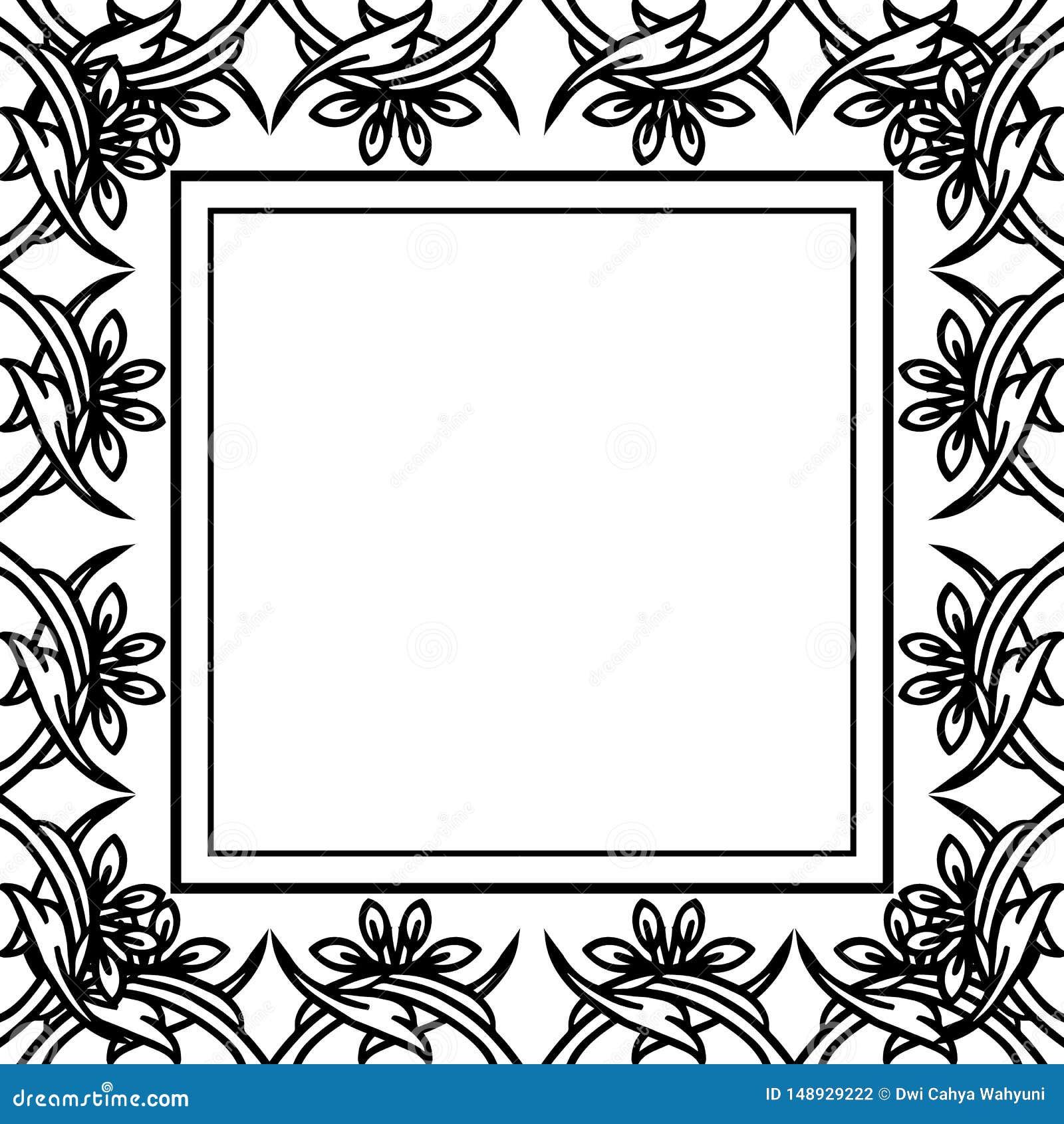 Vector Illustration Greeting Card with Drawing Cute Flower Frame Stock ...