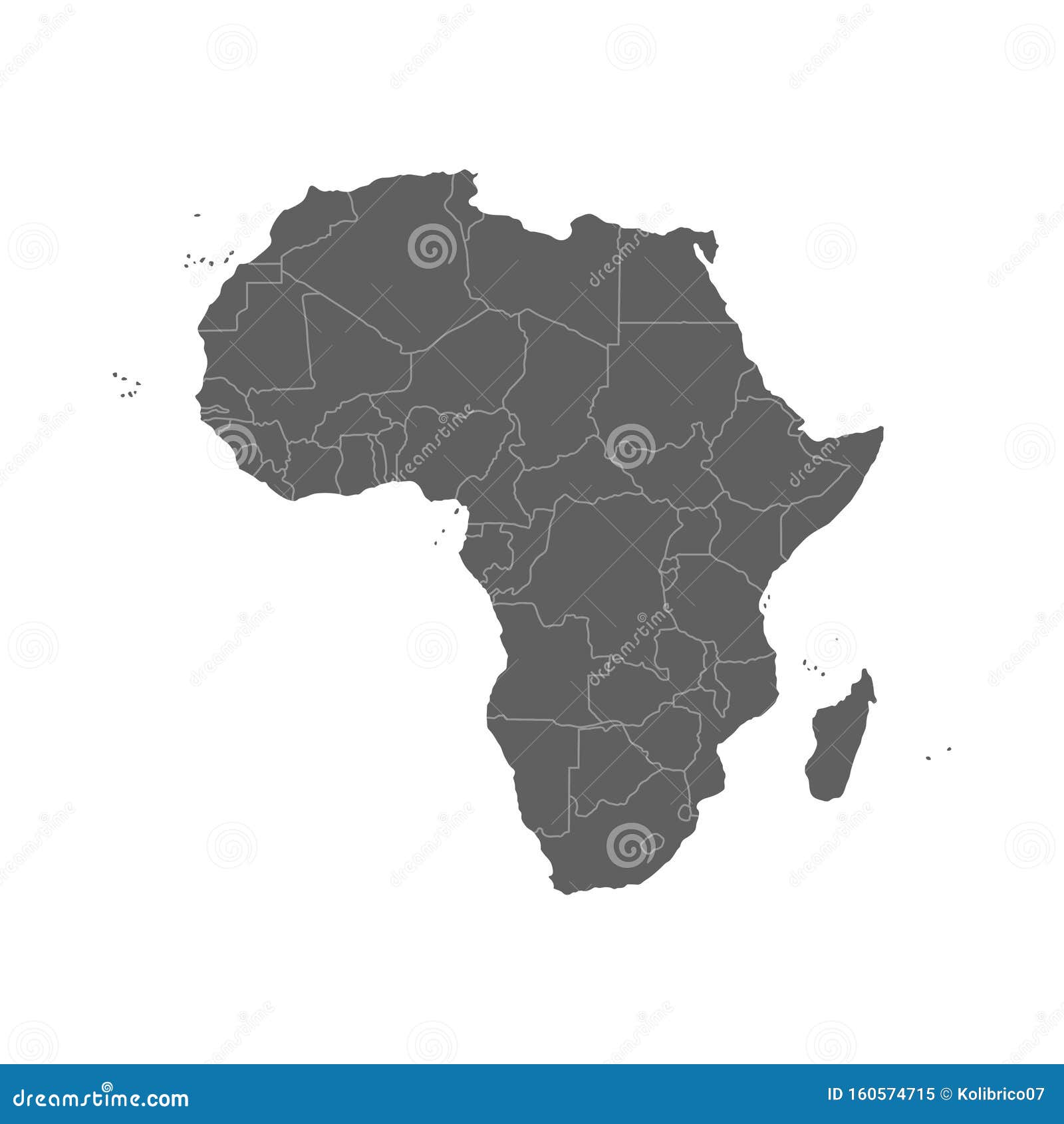 Vector Illustration of Grey Africa Map. Vector Map Stock Vector ...