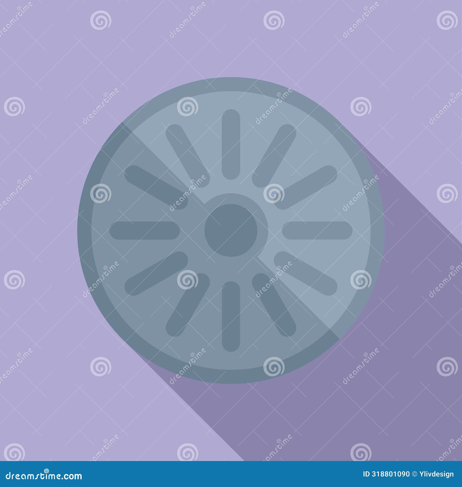 Vector Illustration of a Grey 3d Sunburst Pattern Wheel on a Purple ...