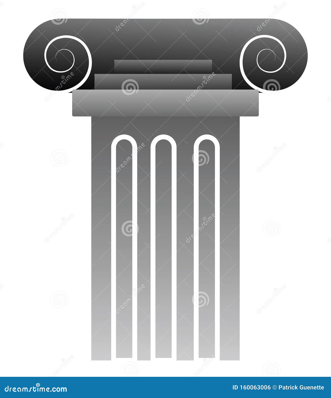 Vector Illustration of a Grey Greek Pillar Stock Vector - Illustration ...