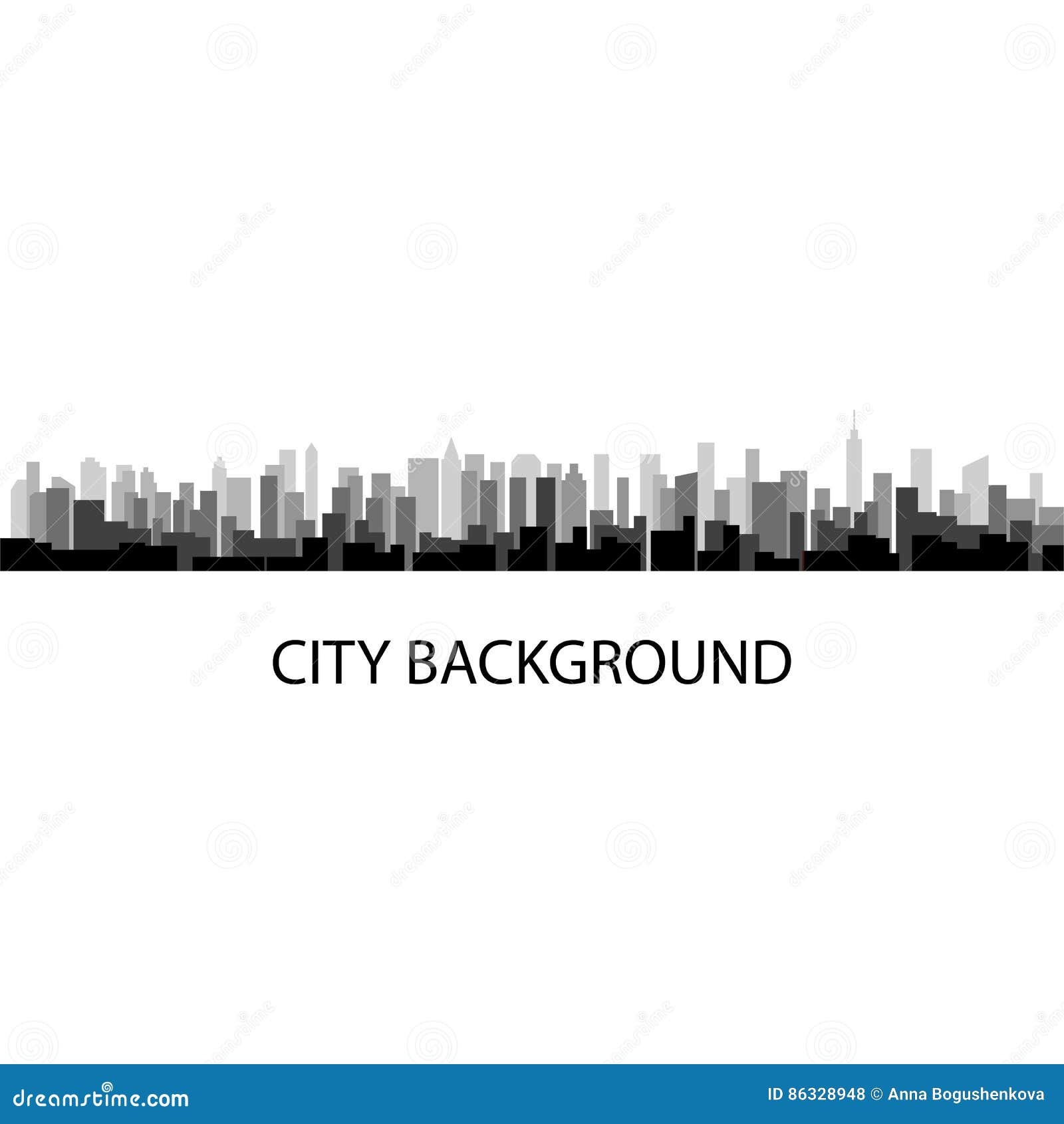 Vector Illustration of Grey Panorama City Background Stock Vector ...