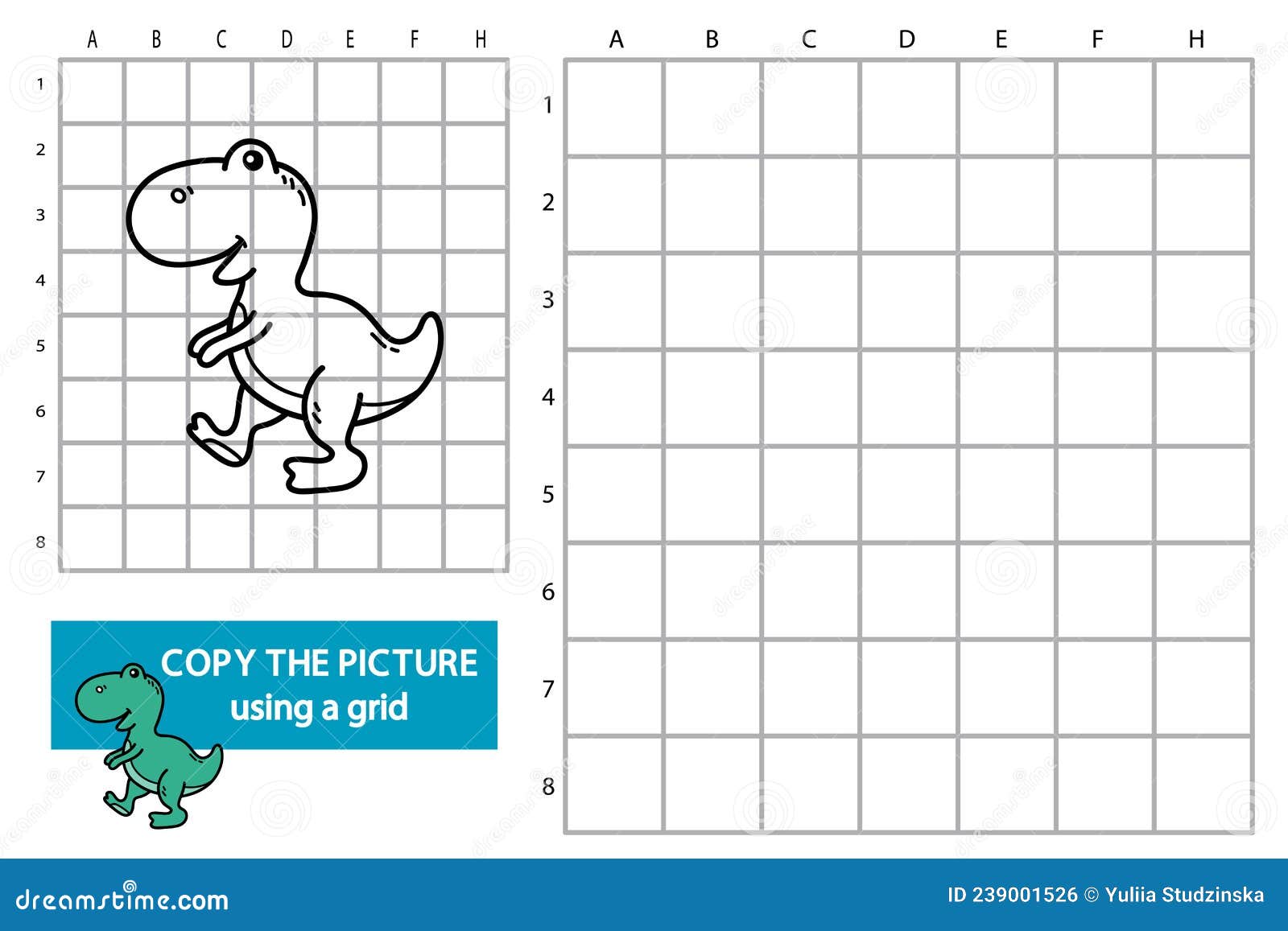 Dino grid copy picture stock vector. Illustration of hand - 239001526