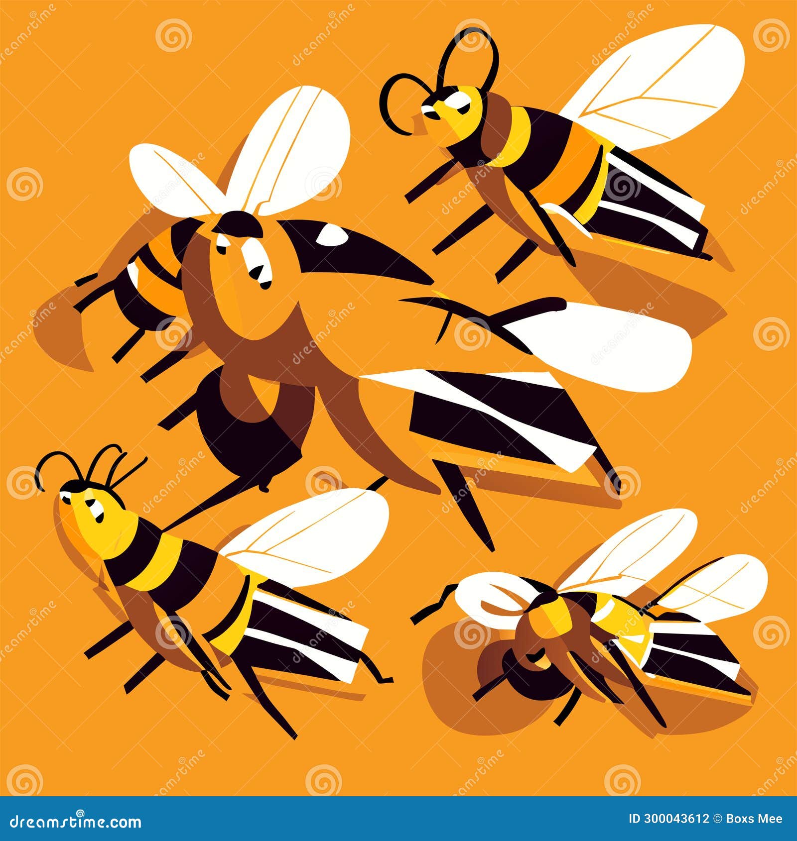 A Group Of Bees Buzzing Around The Bright Blossoms Of An Organic Fruit ...
