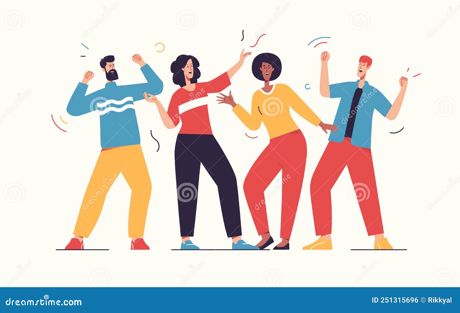 Vector Illustration of a Group of People Celebrating Success Stock ... Vector Illustration of a Group of People Celebrating Success Stock ...