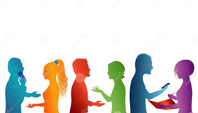 Communication between a Group of People Talking. Concept Teamwork ...