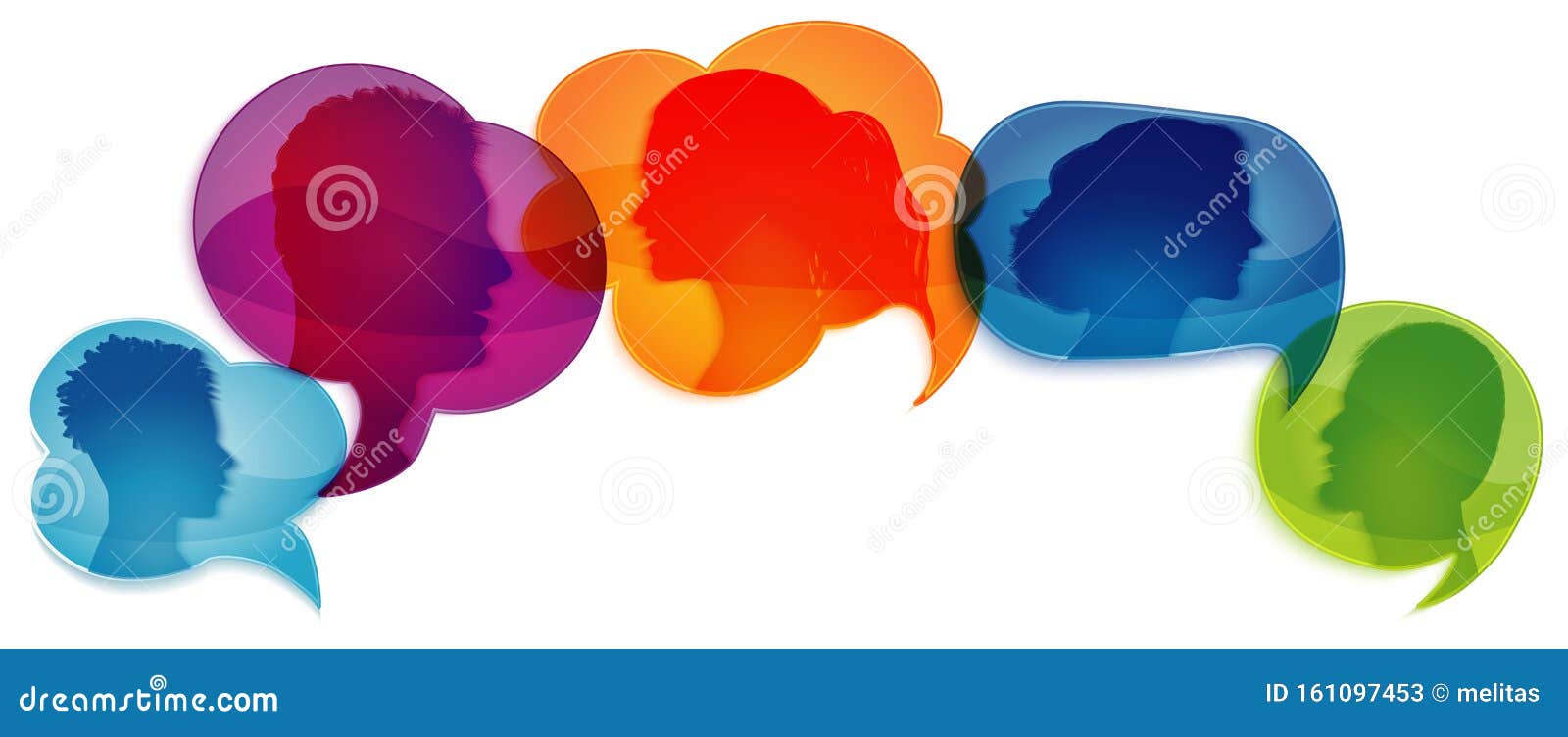 Talk in Social Networks or Community. Speech Bubble. Communicate Group ...
