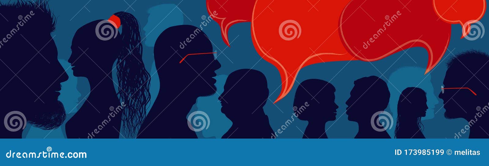 Diversity People.Speech Bubble. Crowd Talking and Inform.Communicate ...