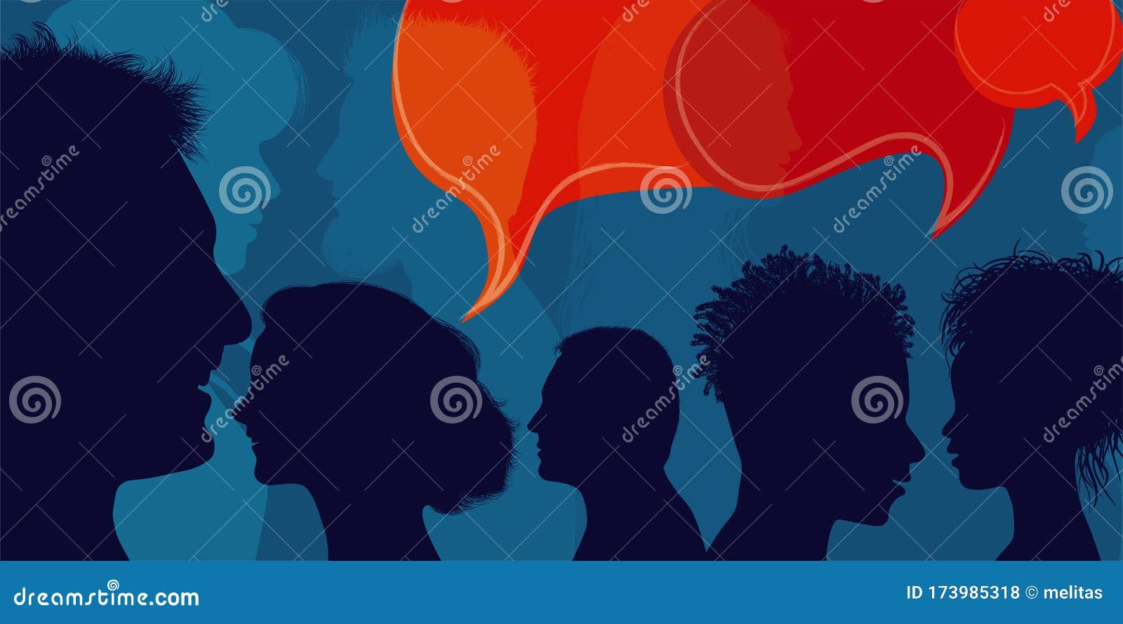 Multicultural Population.Crowd People Talking.Diversity People.Many ...