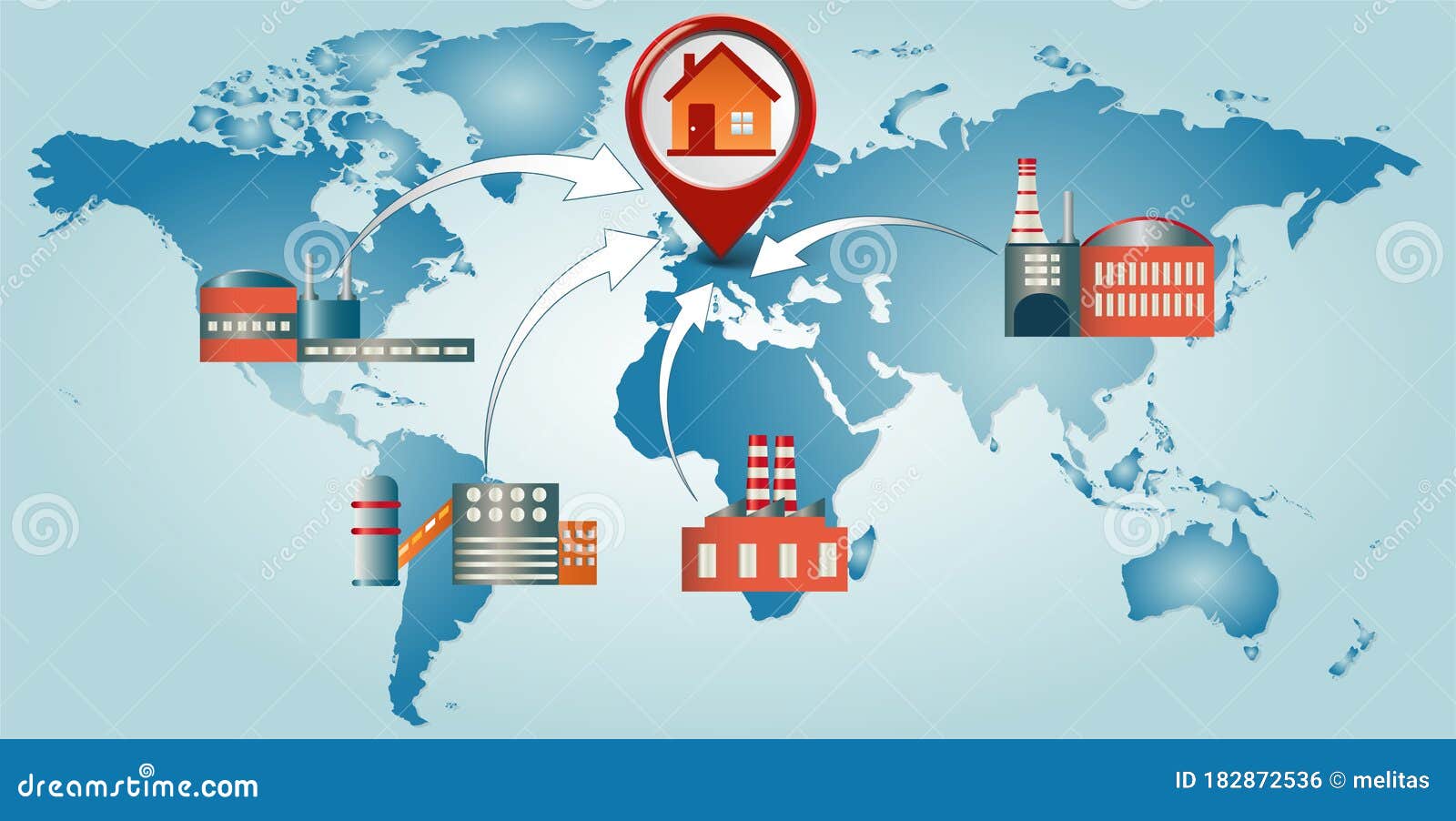 Reshoring Concept. Factories Companies Come Home. Increased ...