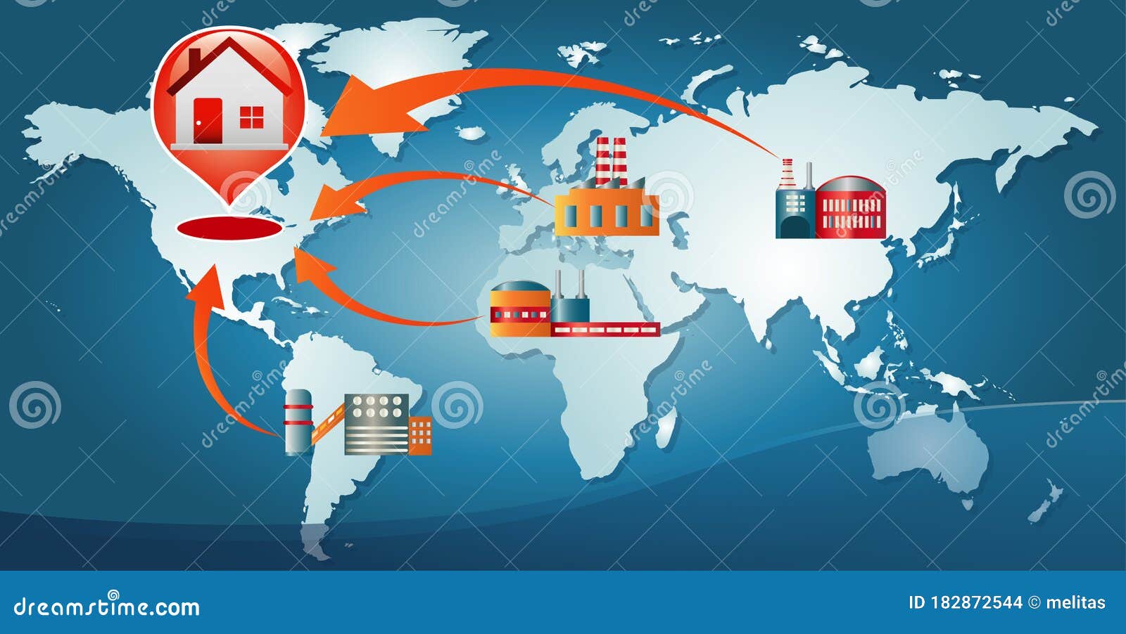 Re-shoring Concept. Local Production. Factories Companies Come Home ...