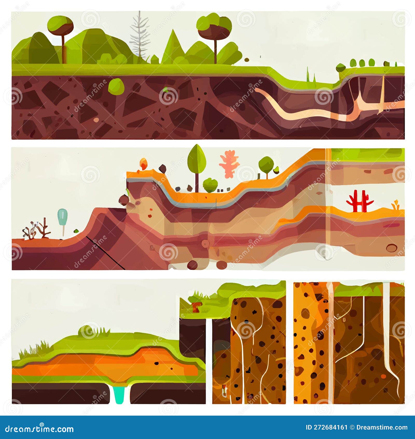Vector Illustration of Group Underground Layer of Earth Stock Vector ...