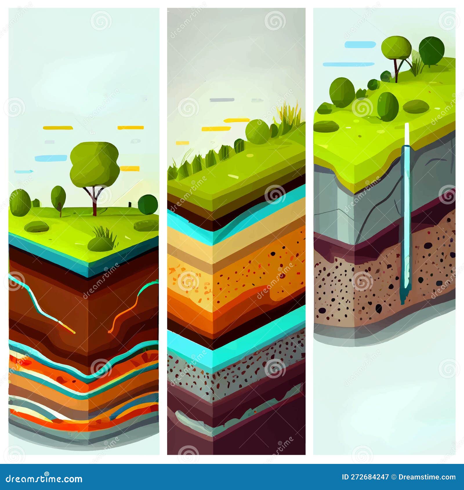 Vector Illustration of Group Underground Layer of Earth Stock Vector ...