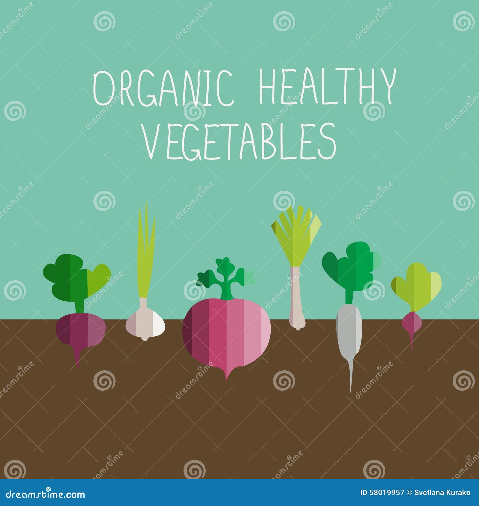 Vector Illustration of Growing Vegetables in Modern Flat Design Stock ...
