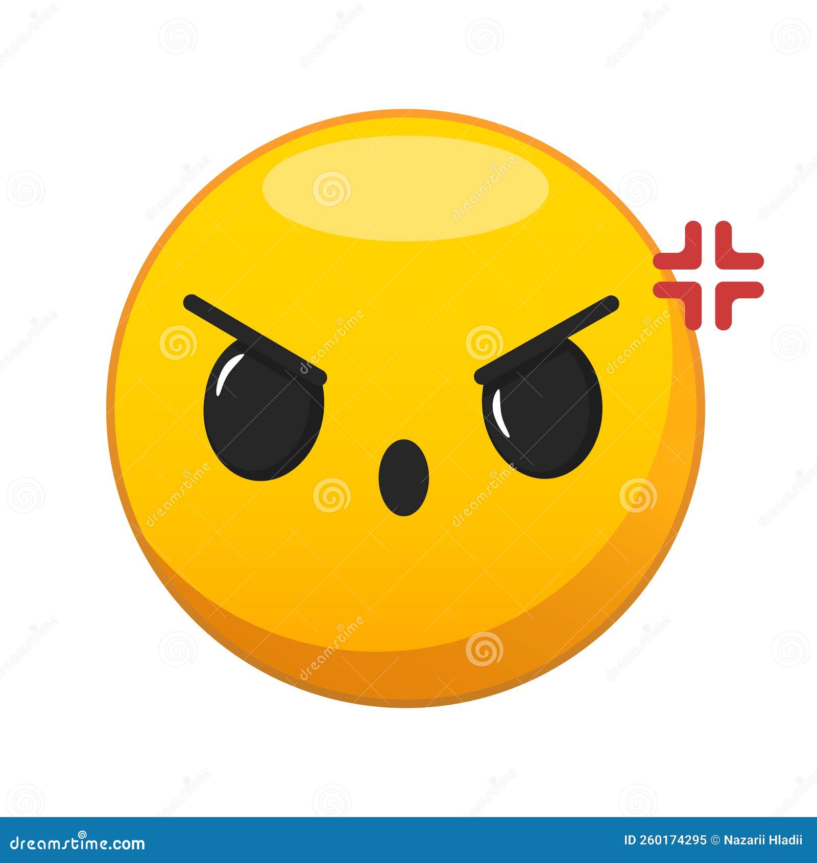 Vector Illustration of Grumpy Face. Emoji for a Chat. Stock Vector ...