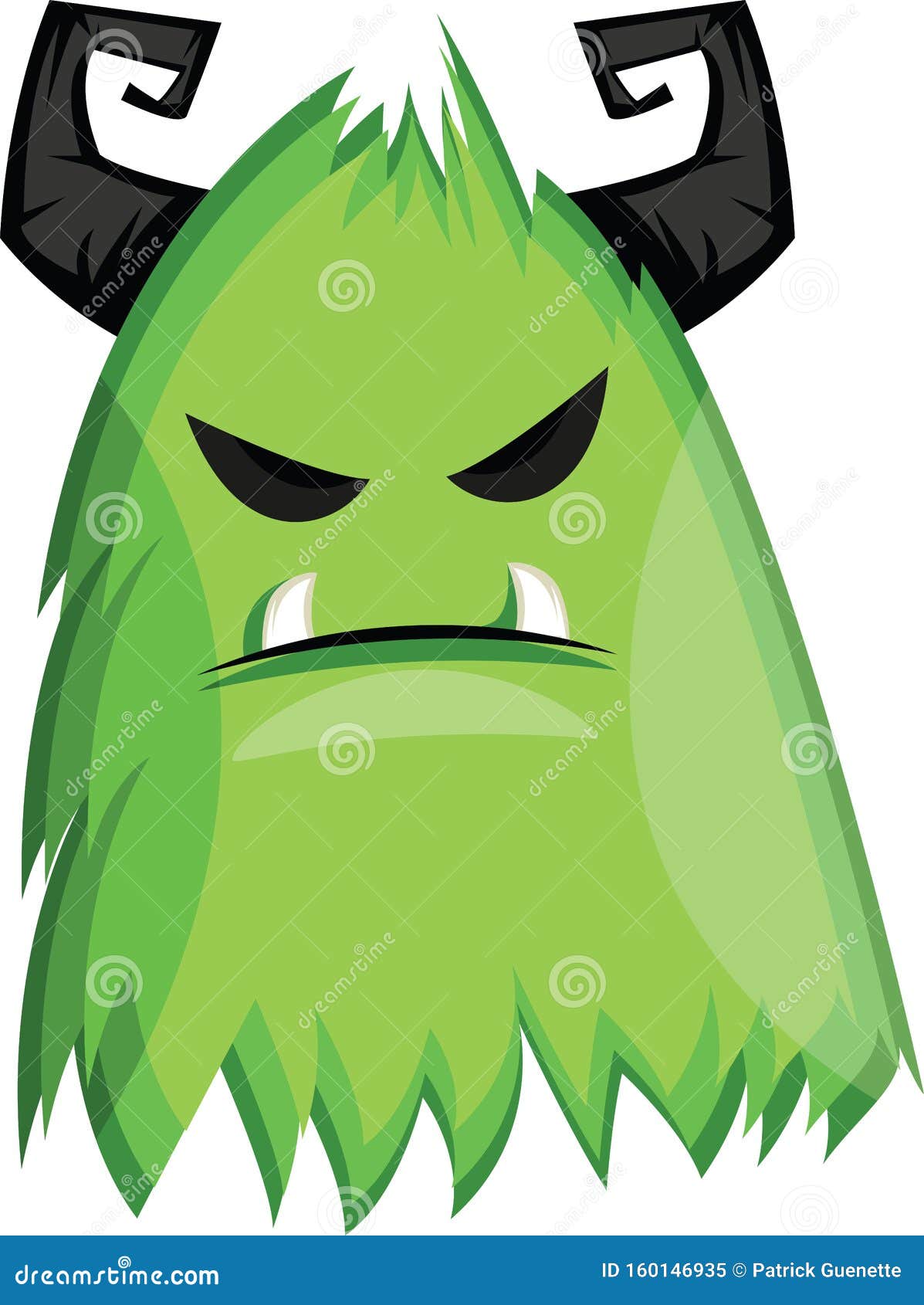 Grumpy Green Furry Monster Holding Happy New Year 2025 Banner, Isolated ...