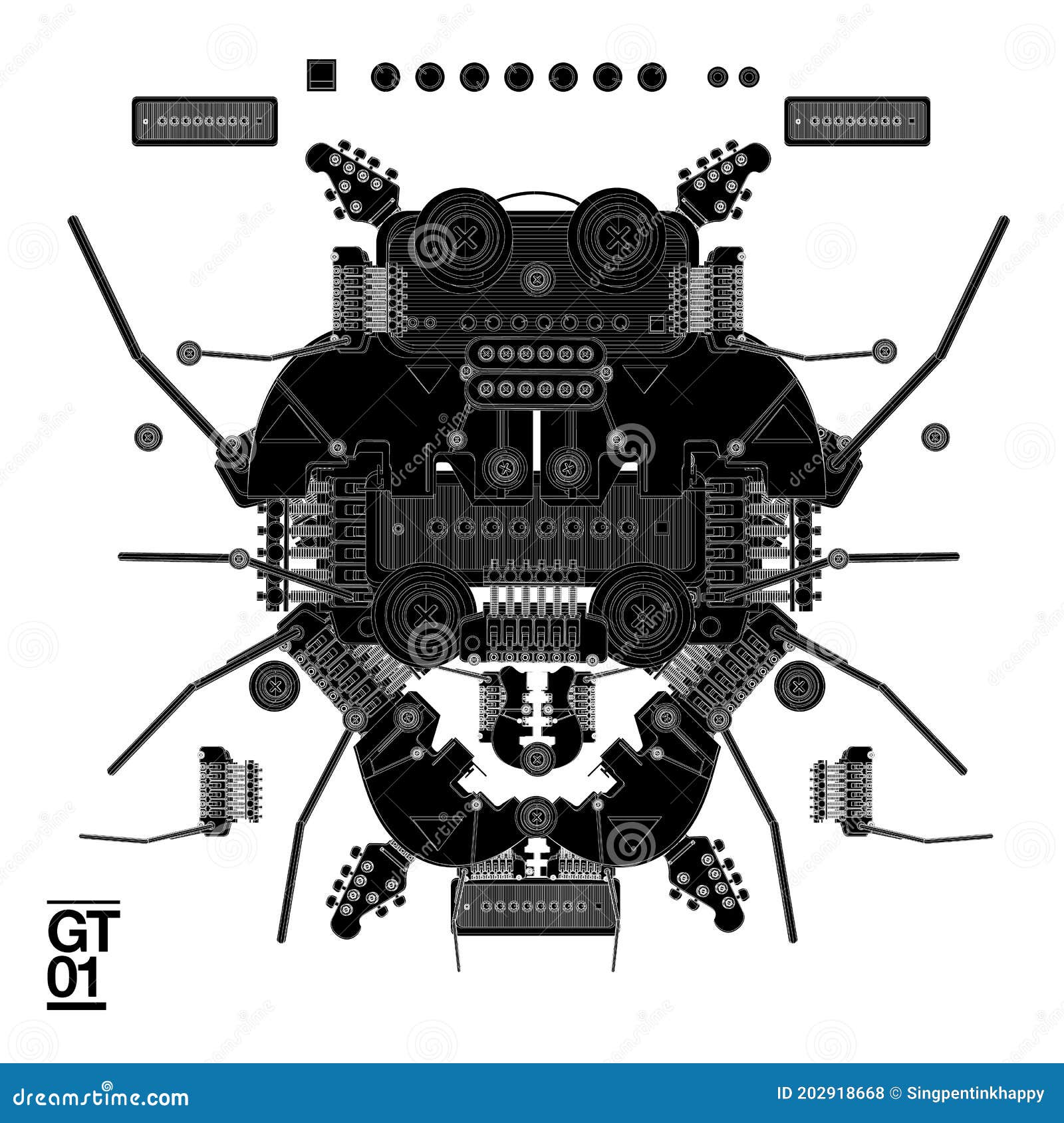 Vector Illustration Guitar and Amplifier for Pattern Stock Vector ...