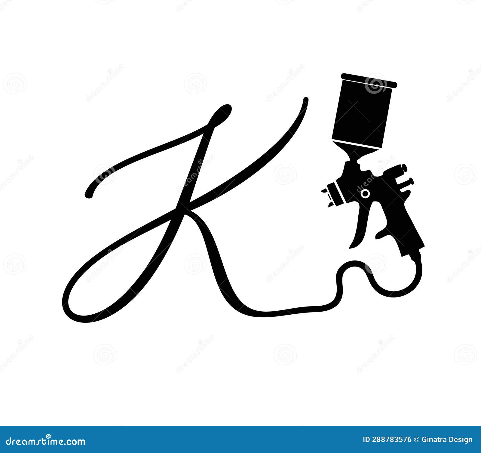 Gun Spray Paint Monogram Logo Initial Letter K Stock Vector ...